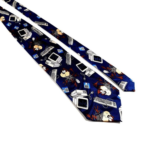 Warner Bros. | Accessories | Looney Tunes Mens Necktie 993 Taz Computer ...